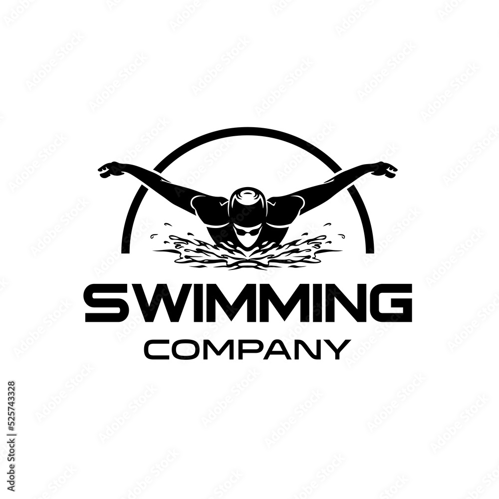 logo of a swimmer. swimming club or swimming school logo design ...