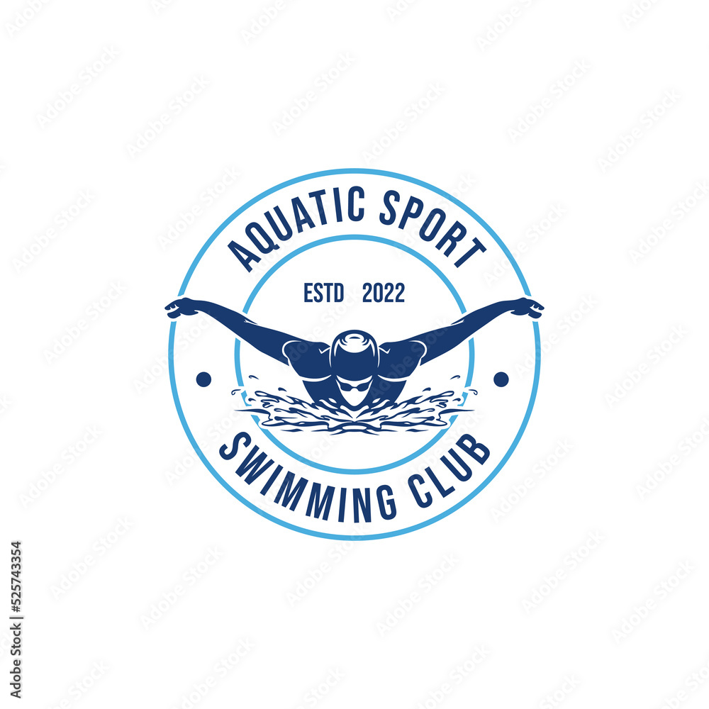 logo of a swimmer. swimming club or swimming school logo design ...