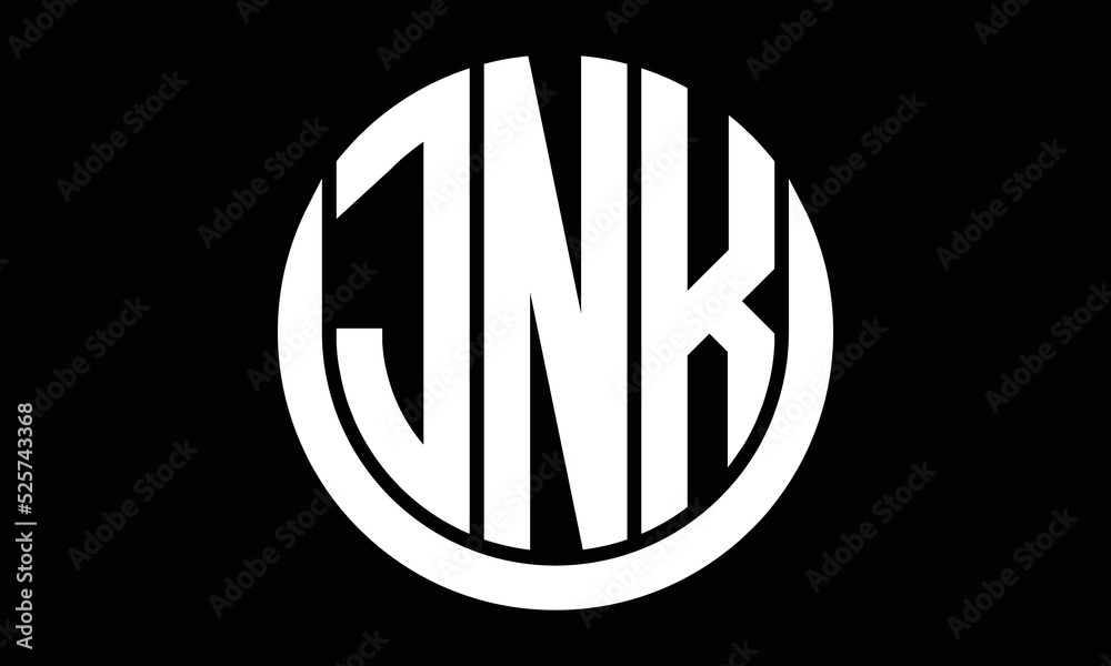 JNK three letter circle logo design vector template. monogram symbol on ...