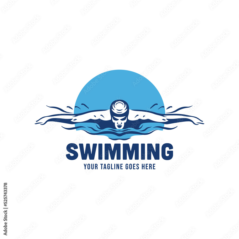 logo of a swimmer. swimming club or swimming school logo design ...