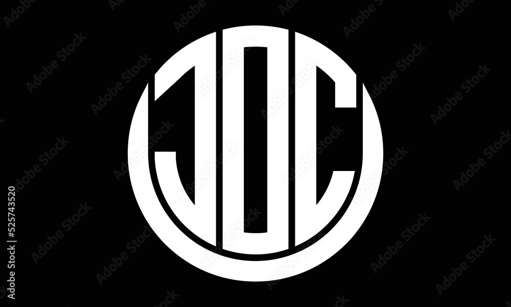 JOC three letter circle logo design vector template. monogram symbol on ...