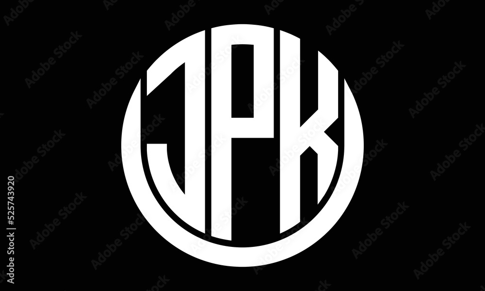 JPK three letter circle logo design vector template. monogram symbol on ...