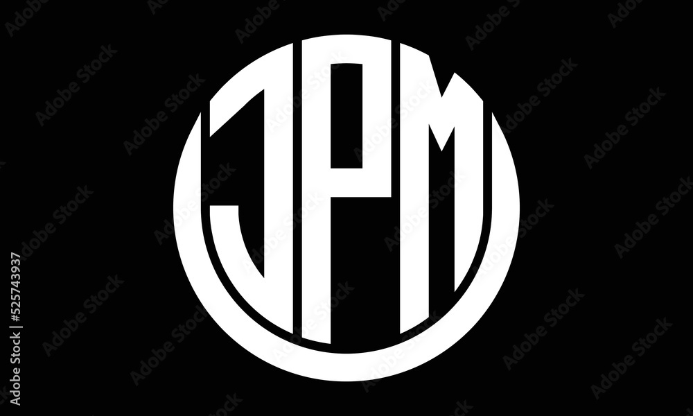 JPM three letter circle logo design vector template. monogram symbol on ...
