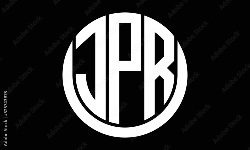 JPR three letter circle logo design vector template. monogram symbol on ...
