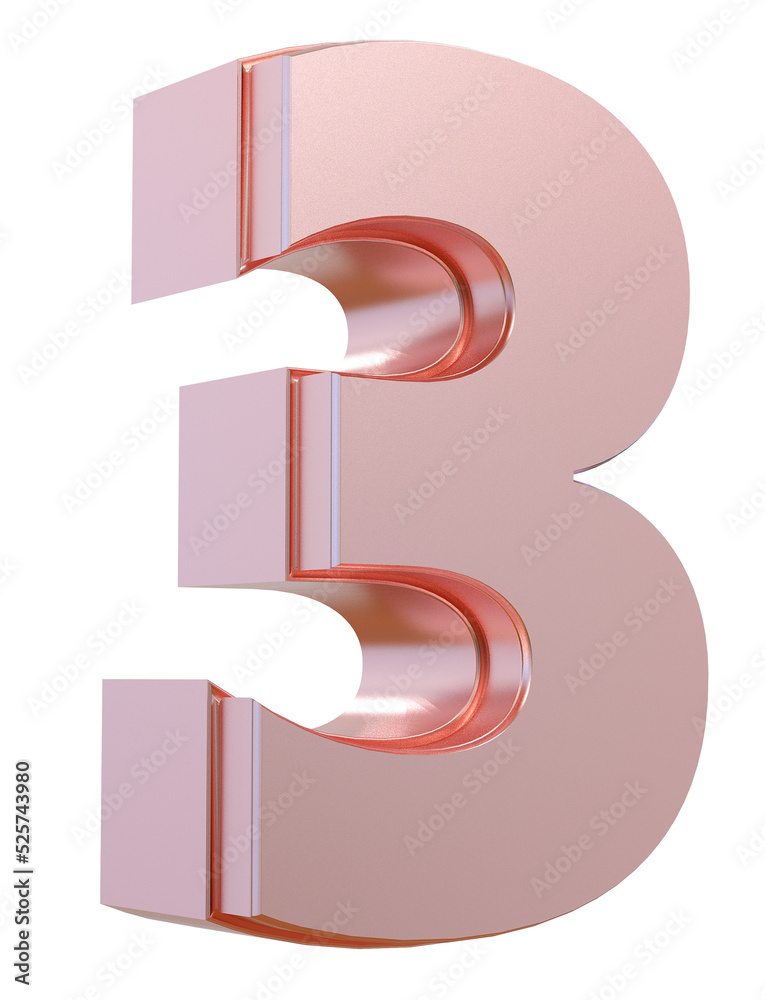 Ross Gold Number 3 Stock Illustration | Adobe Stock