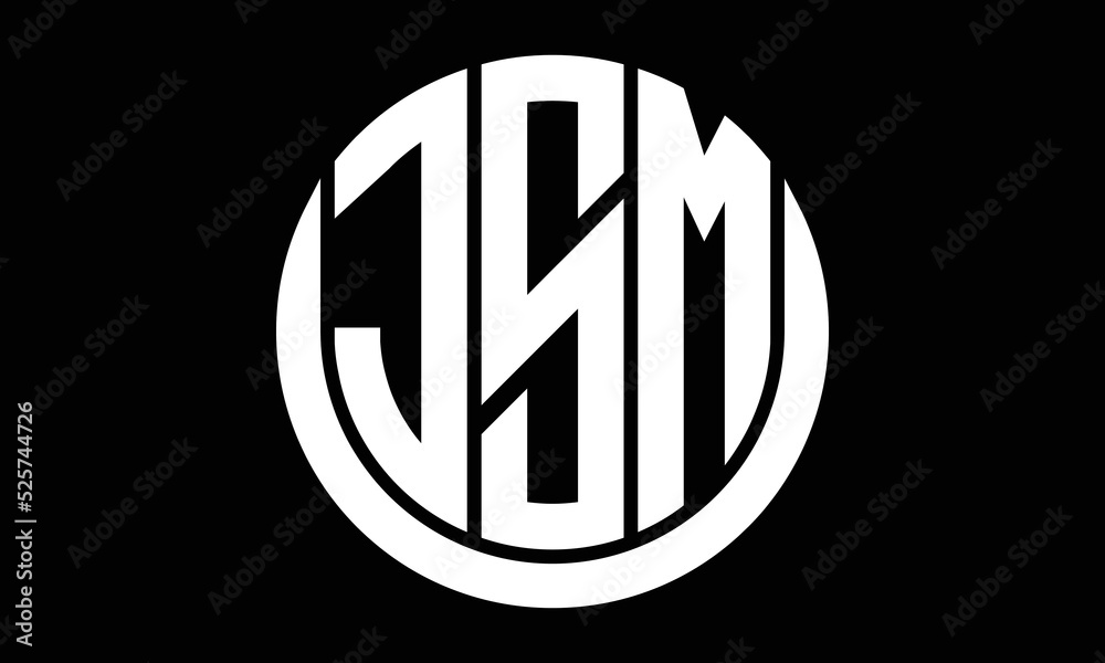 JSM three letter circle logo design vector template. monogram symbol on ...