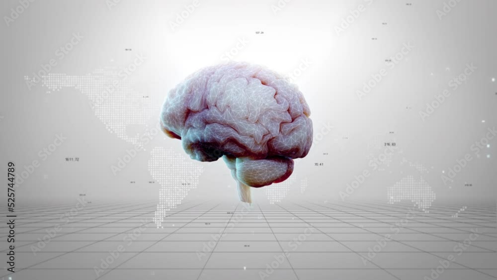 Technology of Brain Rotate Background Loop. This work is brain rotate ...