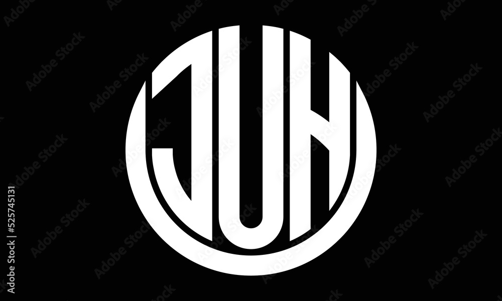 JUH three letter circle logo design vector template. monogram symbol on ...