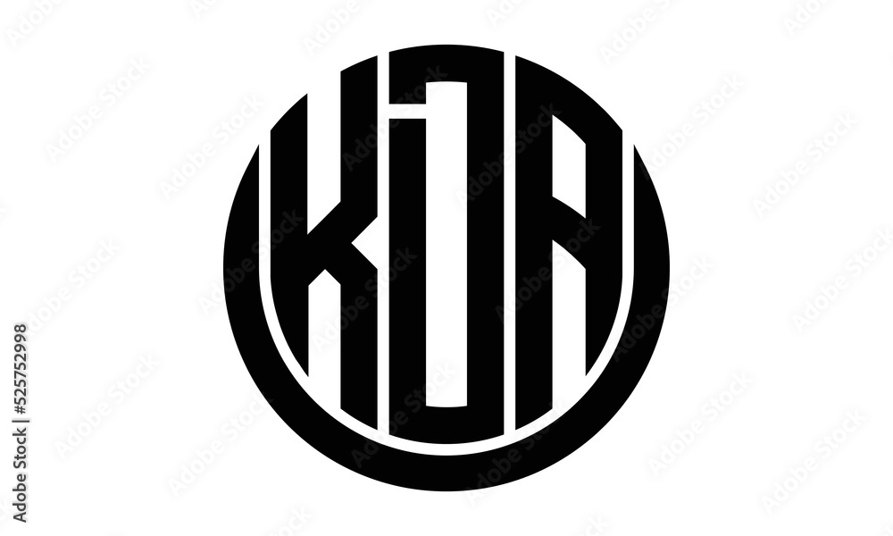 KDA three letter circle logo design vector template. monogram symbol on ...