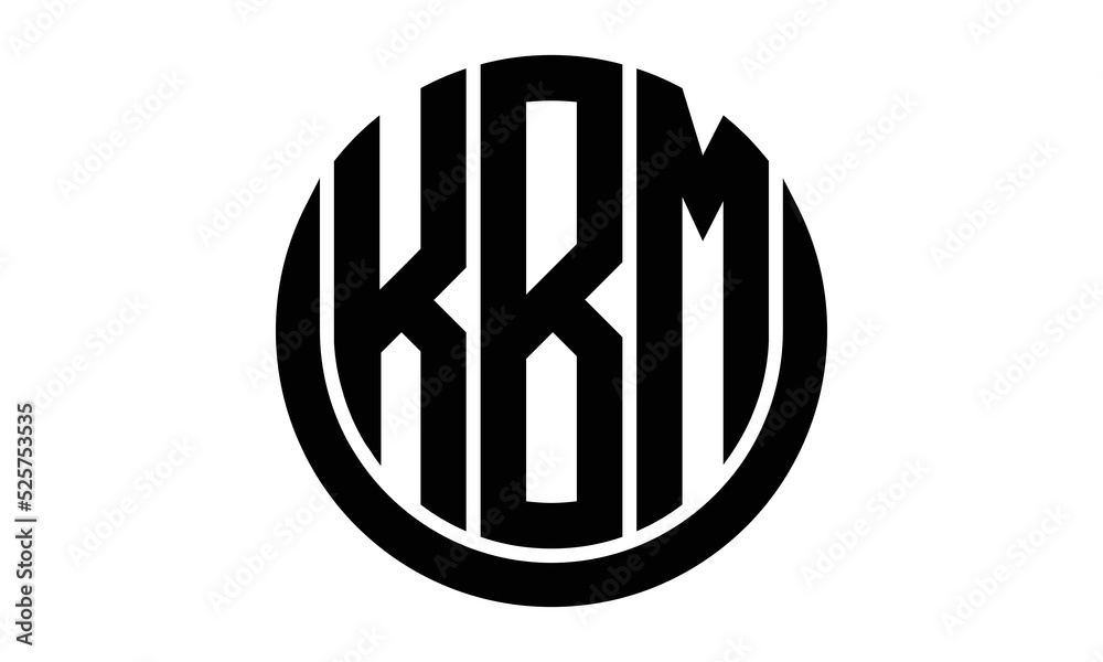 KBM three letter circle logo design vector template. monogram symbol on ...
