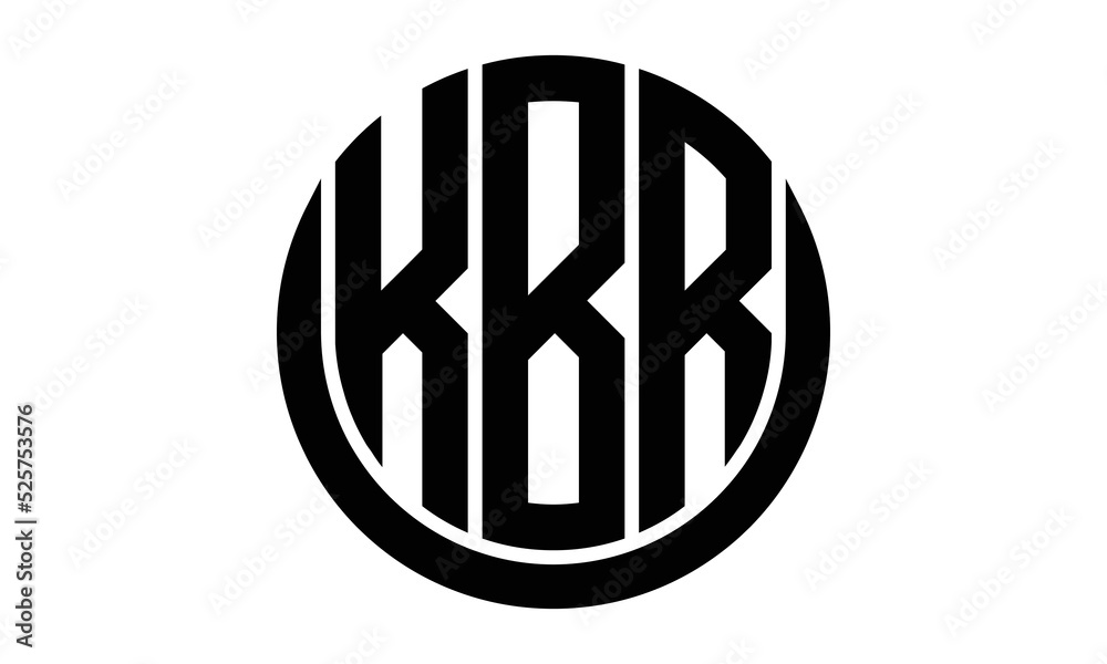 KBR three letter circle logo design vector template. monogram symbol on ...