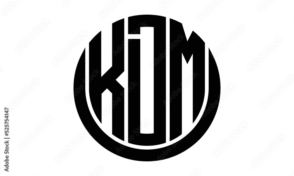 KDM three letter circle logo design vector template. monogram symbol on ...