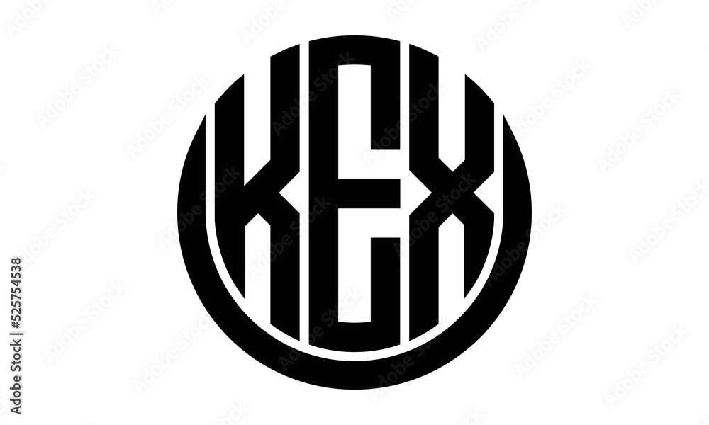 KEX three letter circle logo design vector template. monogram symbol on ...
