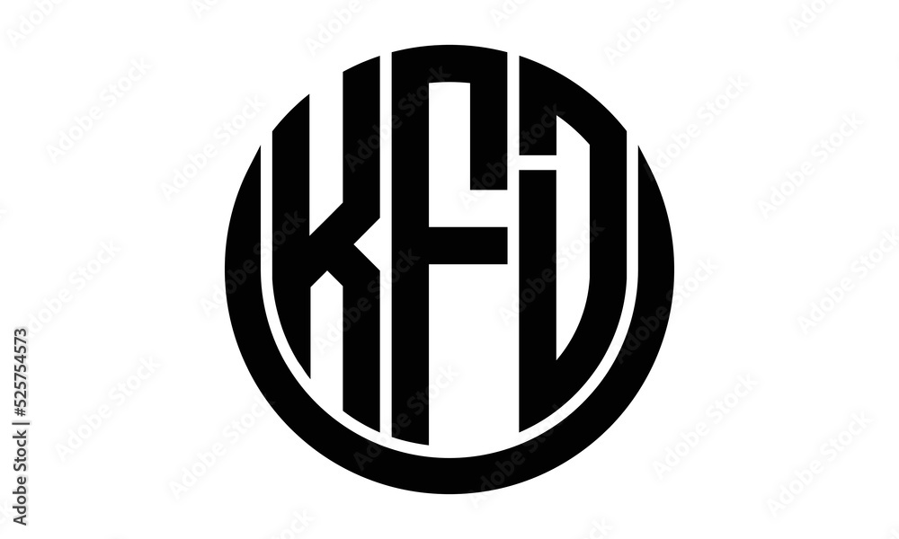 KFD three letter circle logo design vector template. monogram symbol on ...