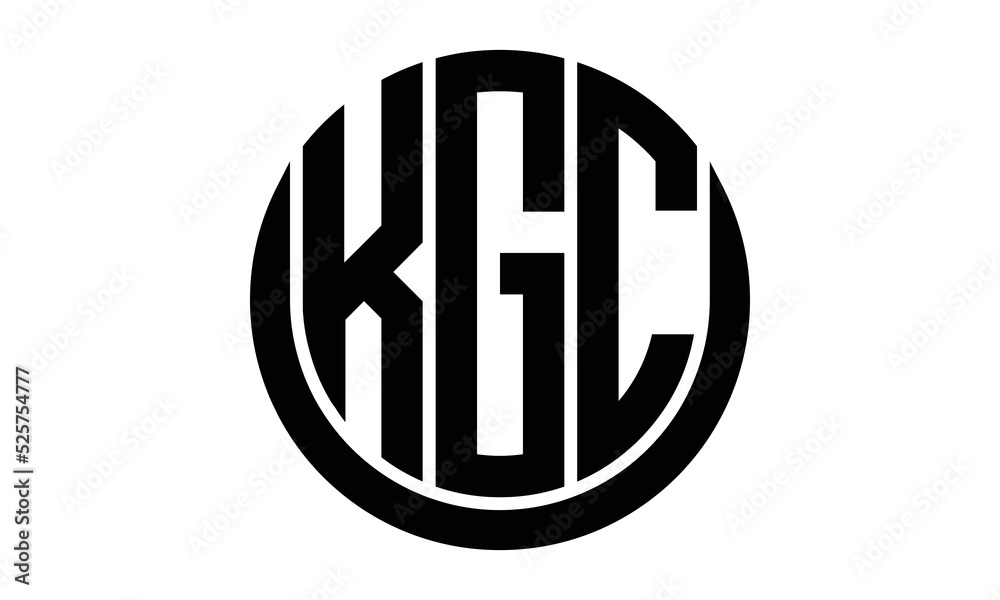 KGC three letter circle logo design vector template. monogram symbol on black & white. Stock ...