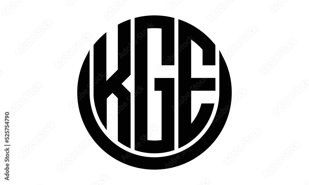 KGE three letter circle logo design vector template. monogram symbol on ...