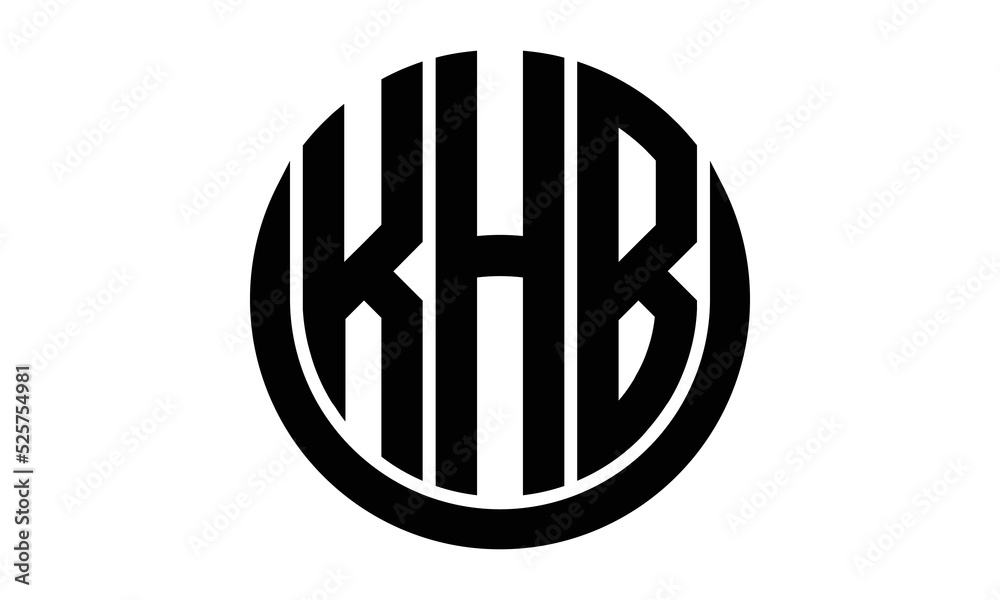 KHB three letter circle logo design vector template. monogram symbol on ...