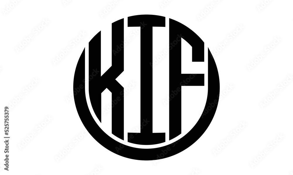 KIF three letter circle logo design vector template. monogram symbol on ...