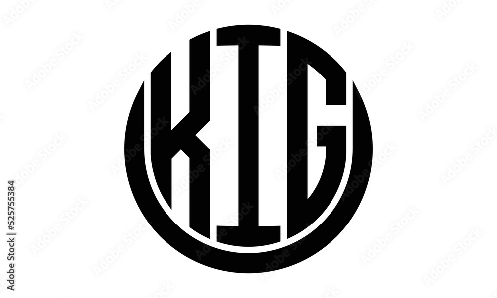 KIG three letter circle logo design vector template. monogram symbol on ...