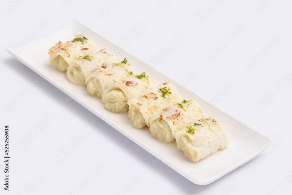 Indian Mithai Bread Malai Roll Rabdi Or Bengali Rabri Is Made Of Soft ...