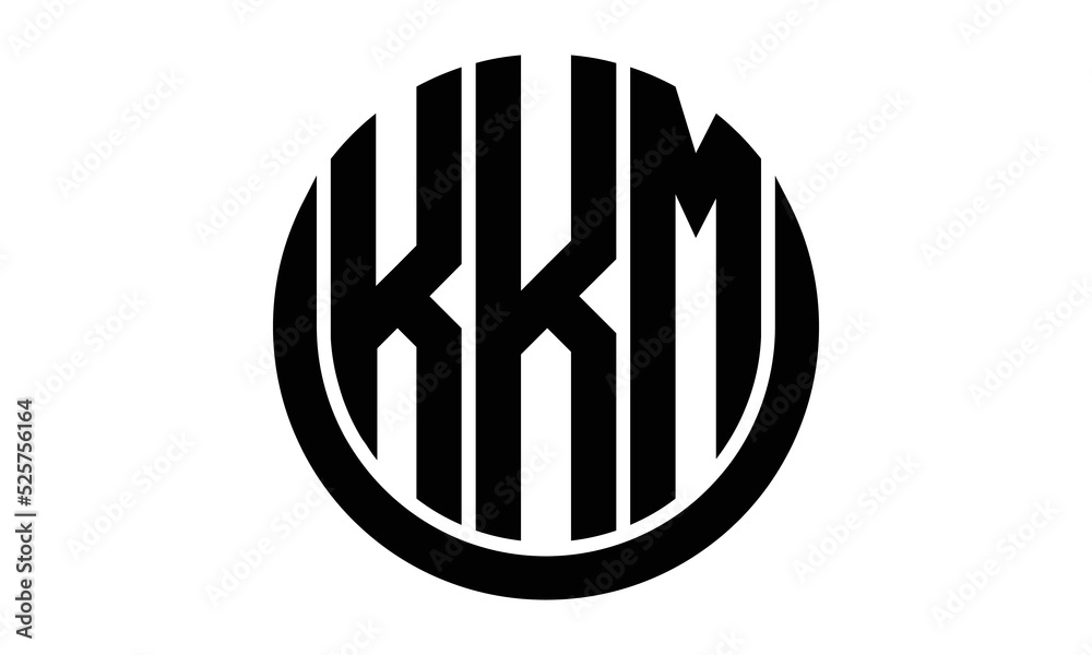 KKM three letter circle logo design vector template. monogram symbol on ...