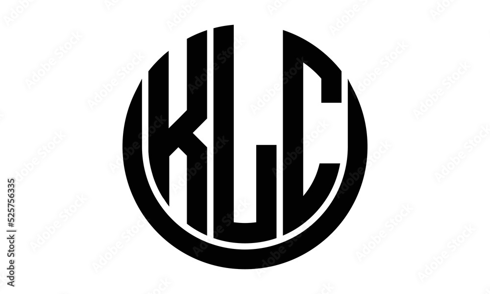 KLC three letter circle logo design vector template. monogram symbol on ...