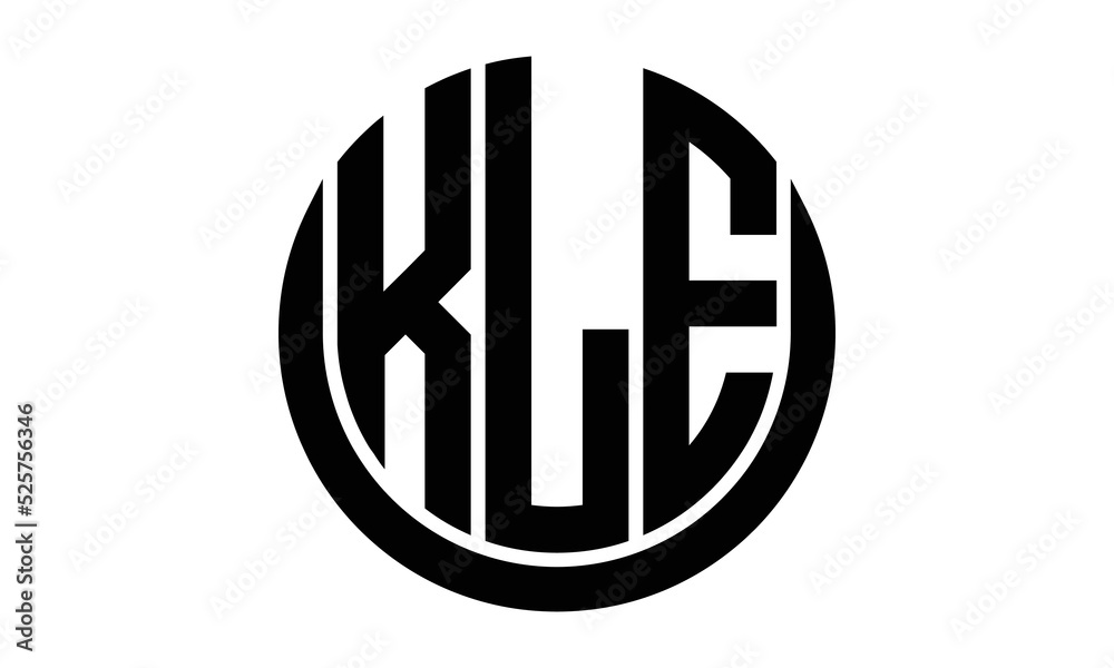 KLE three letter circle logo design vector template. monogram symbol on ...