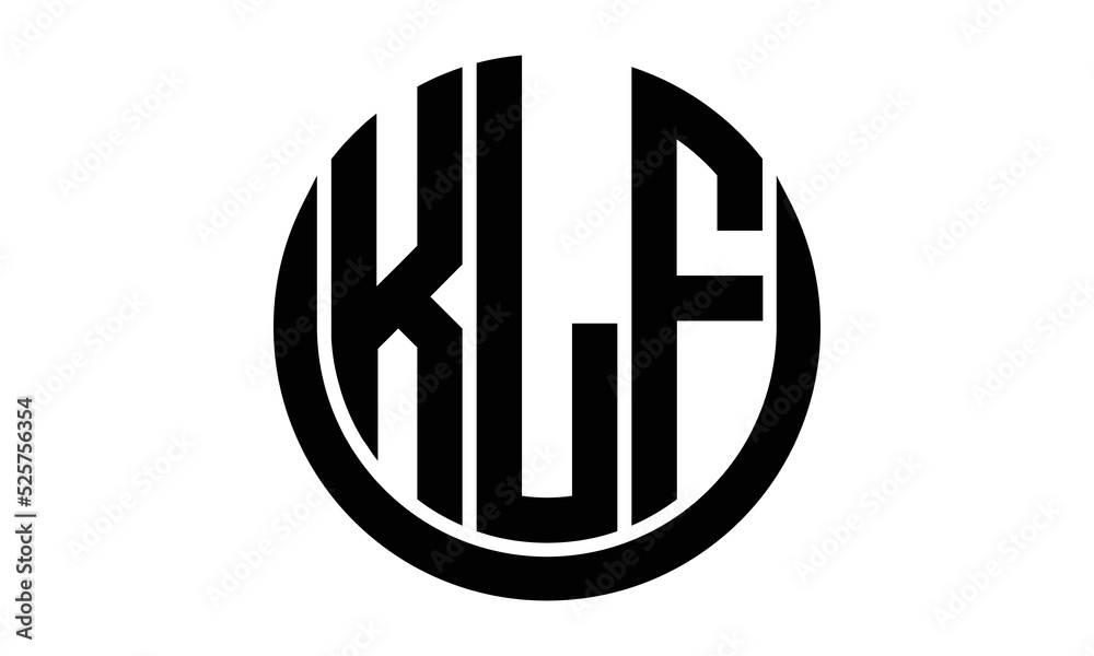 KLF three letter circle logo design vector template. monogram symbol on ...