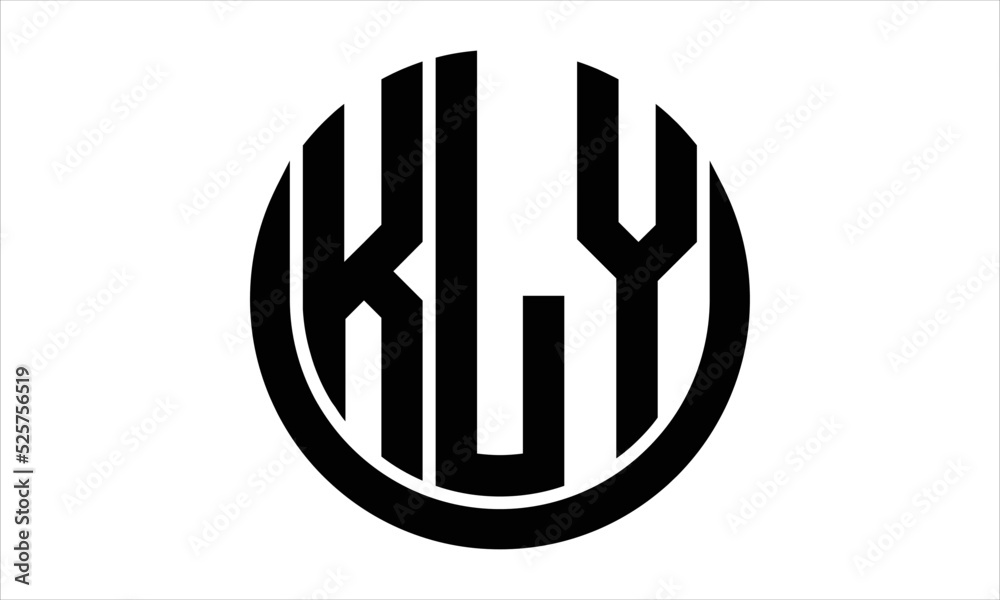 KLY three letter circle logo design vector template. monogram symbol on ...