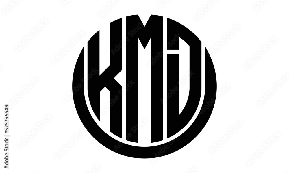 KMD three letter circle logo design vector template. monogram symbol on ...