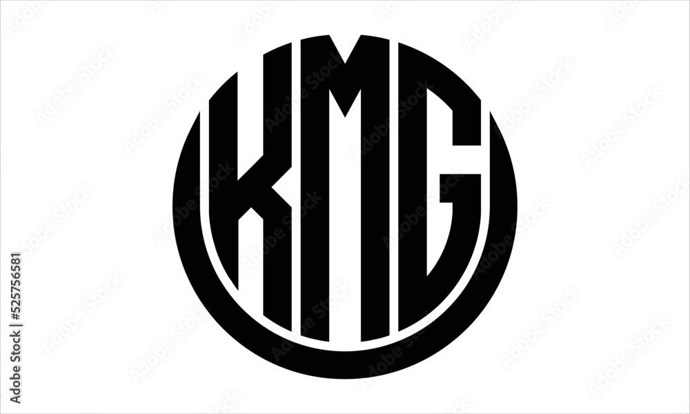 KMG three letter circle logo design vector template. monogram symbol on ...