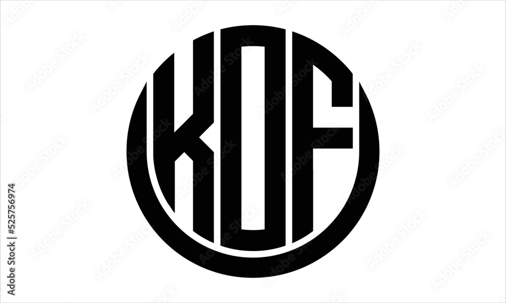 KOF three letter circle logo design vector template. monogram symbol on ...