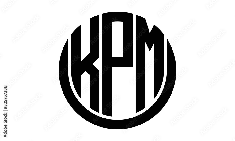 KPM three letter circle logo design vector template. monogram symbol on ...
