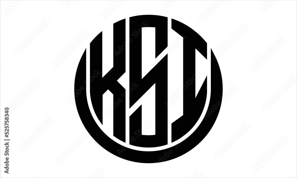 KSI three letter circle logo design vector template. monogram symbol on ...