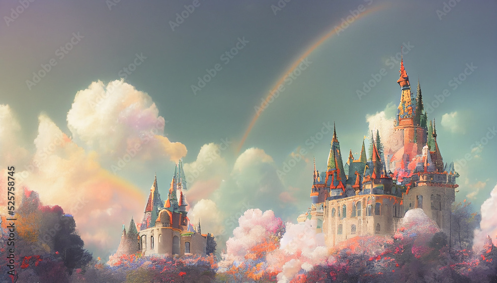 3D illustration Fantasy Castle Wallpaper HD. Beautiful 3D Castle ...