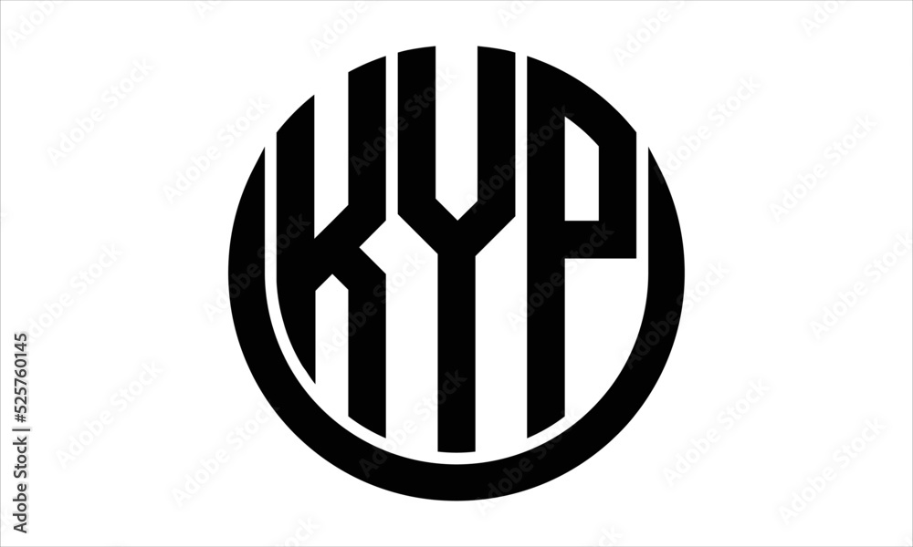 KYP three letter circle logo design vector template. monogram symbol on ...