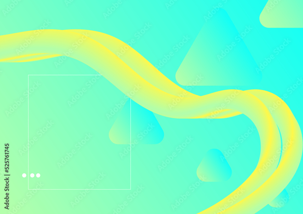 yellow fluid flow liquid curve with blue gradient triangle dynamic and ...