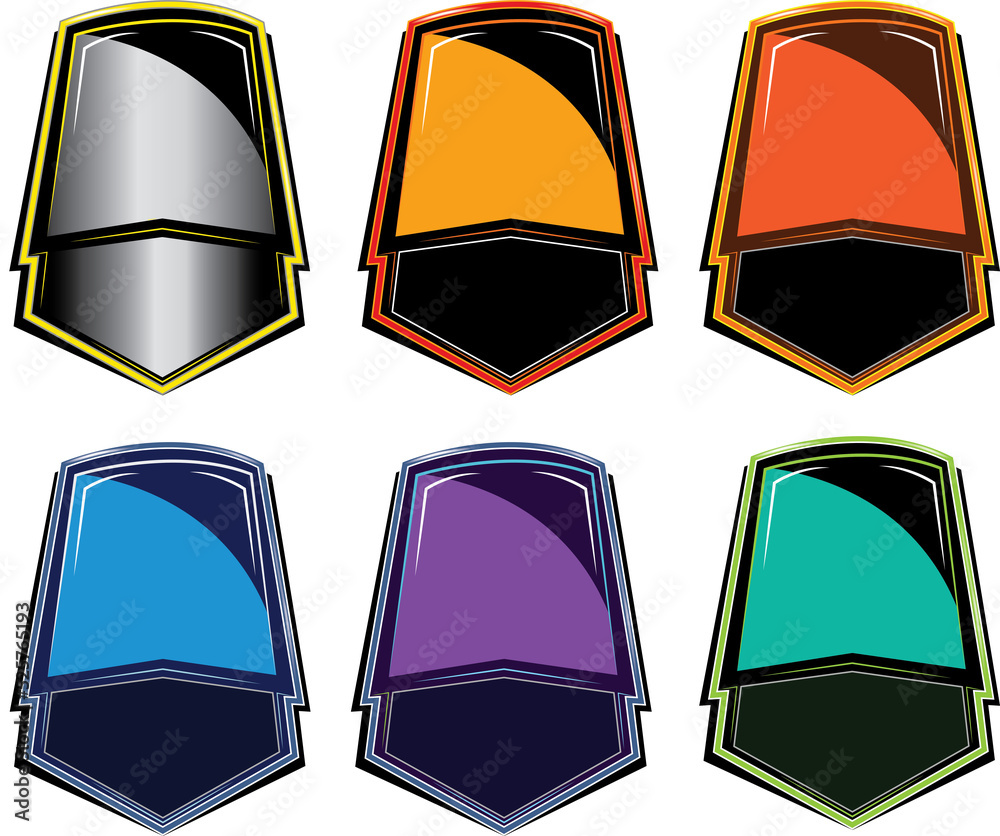 6 different PNG crests with a transparent background. Stock ...