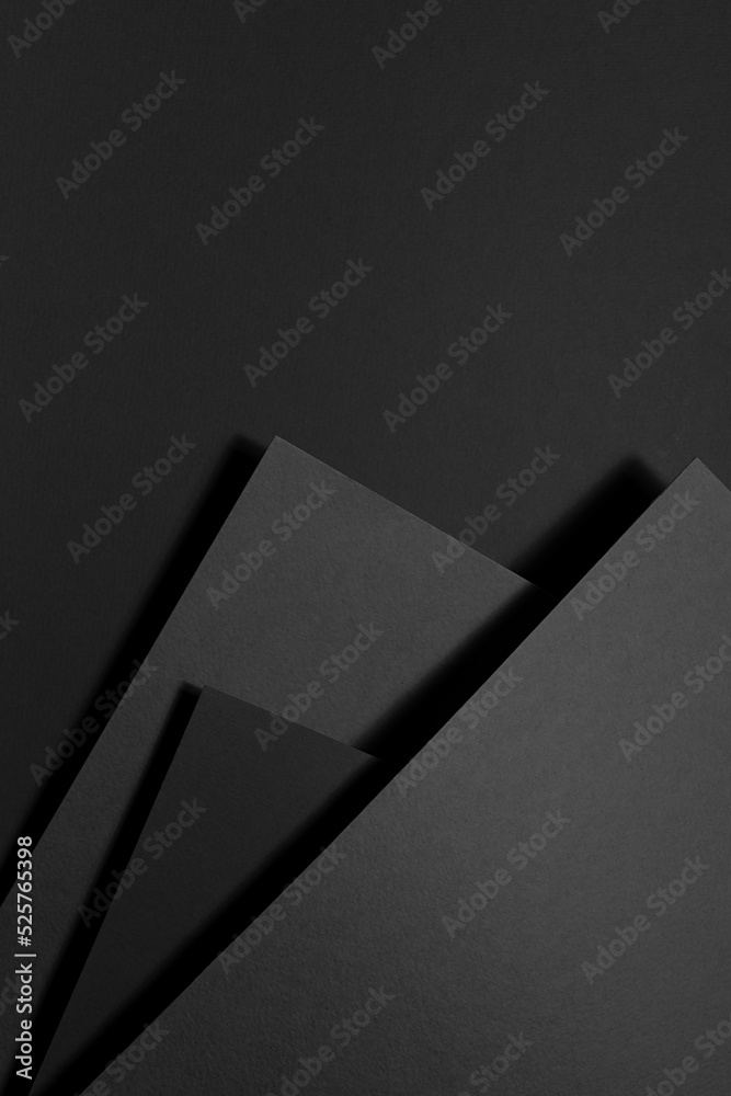 Poster Dark grey carbon textured abstract geometric background with ...