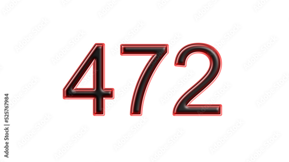 red 472 number 3d effect white background Stock Illustration | Adobe Stock