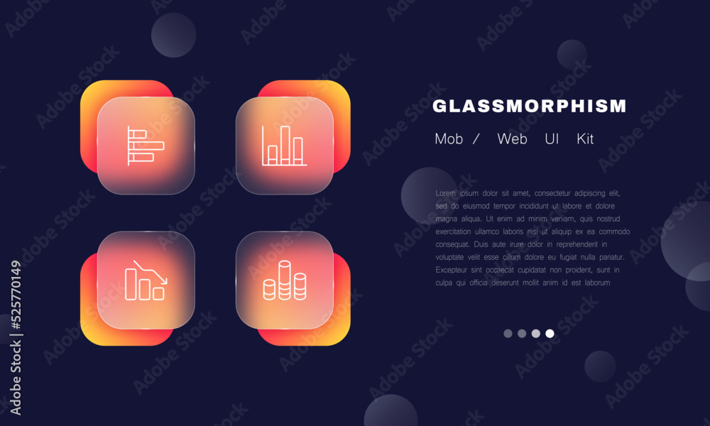 Bar charts set icon. Graph, visual aid, statistics, horizontal ...