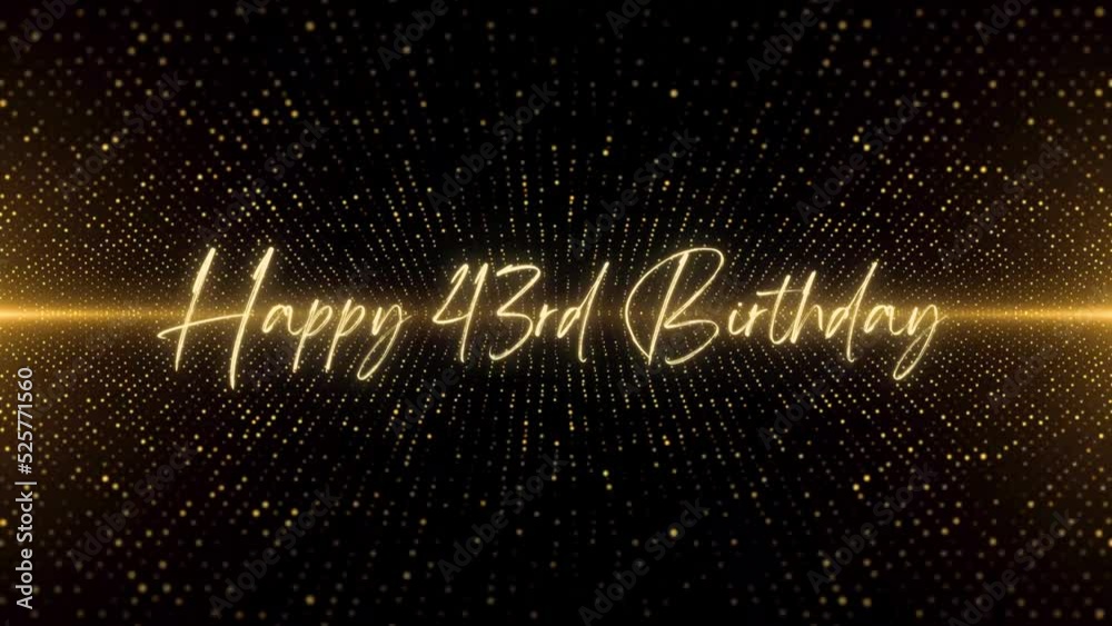 Vidéo Stock 4K Happy Birthday text animation. Animated Happy 43rd ...