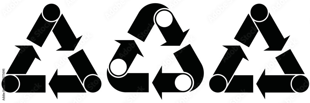 Set of recycling icons in different sytles - outline, Recycling symbol ...