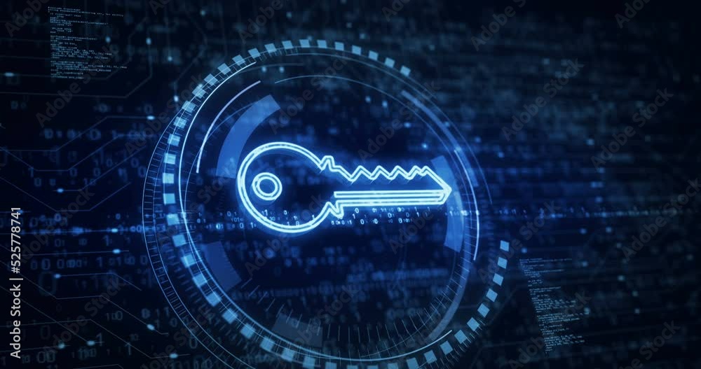 Video „Cyber security and password safety with Key symbol digital ...