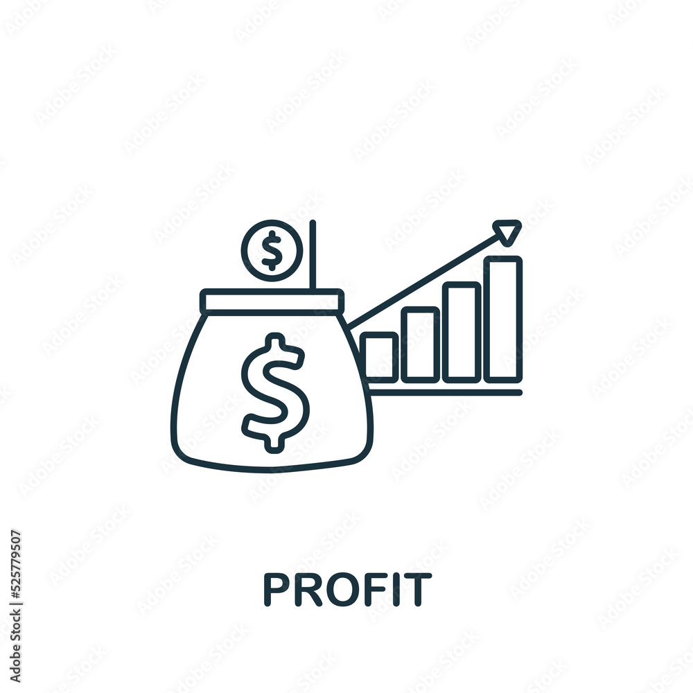 Profit icon. Line simple line Stock Market icon for templates, web ...