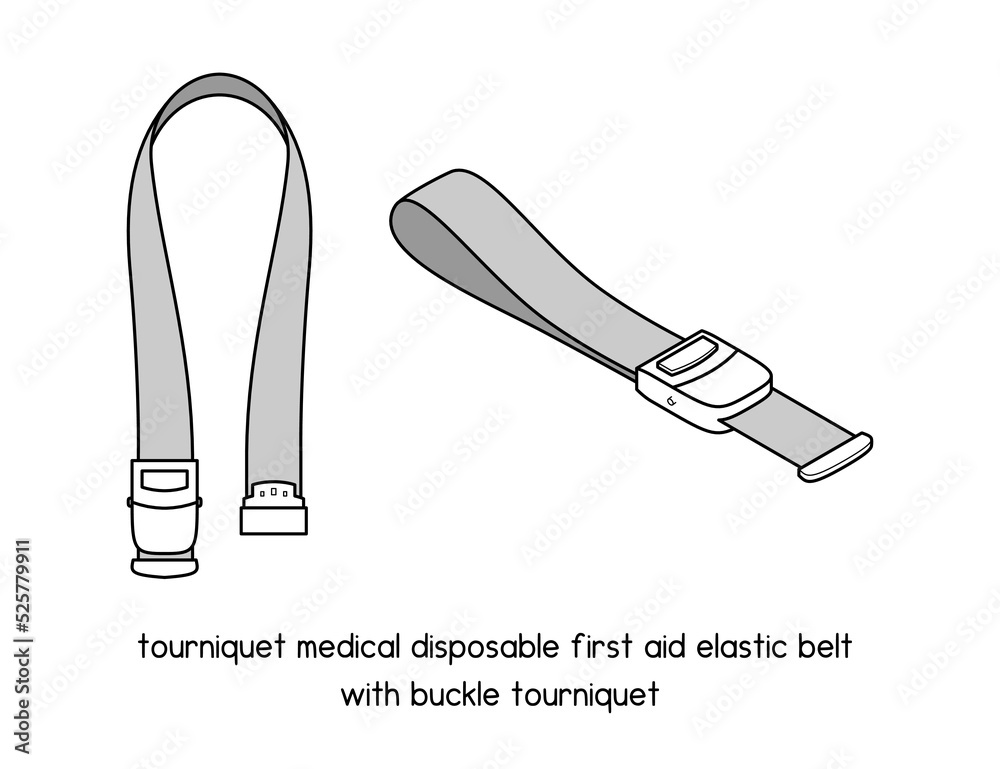 Vecteur Stock tourniquet medical disposable first aid elastic belt with ...