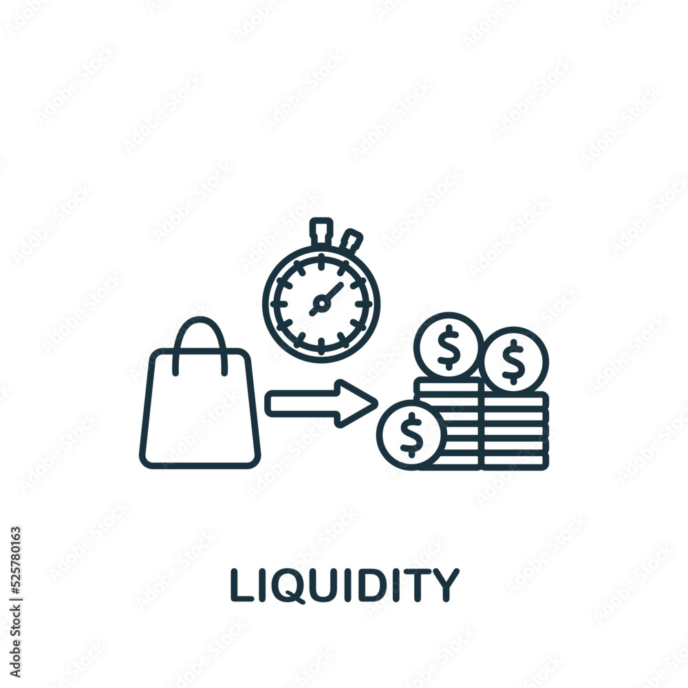 Liquidity icon. Line simple line Stock Market icon for templates, web ...