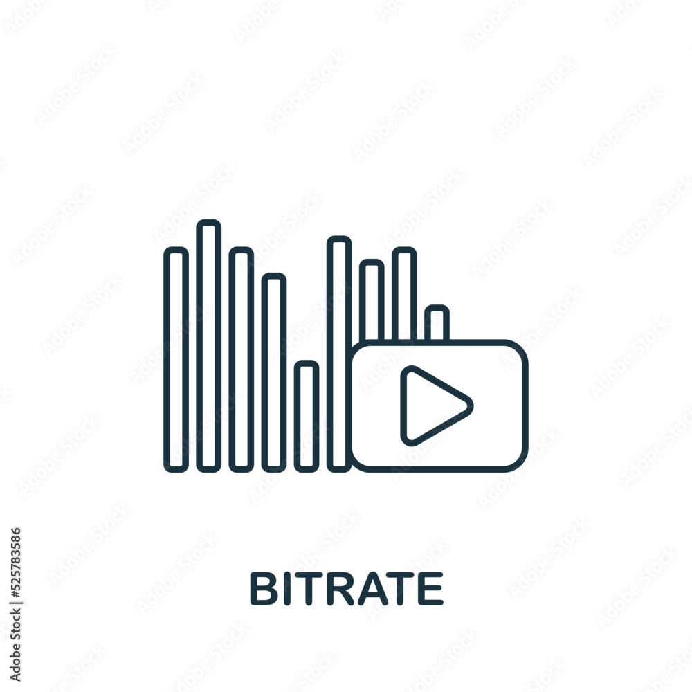 Vetor de Bitrate icon. Line simple Streaming icon for templates, web ...