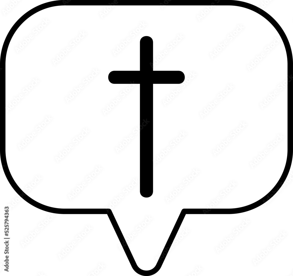 Vector emblem with Cross in bubble communication. Illustration of ...
