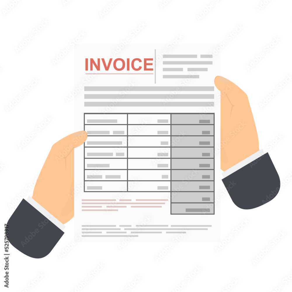 Invoice. Invoice in hand, vector illustration Stock Vector | Adobe Stock